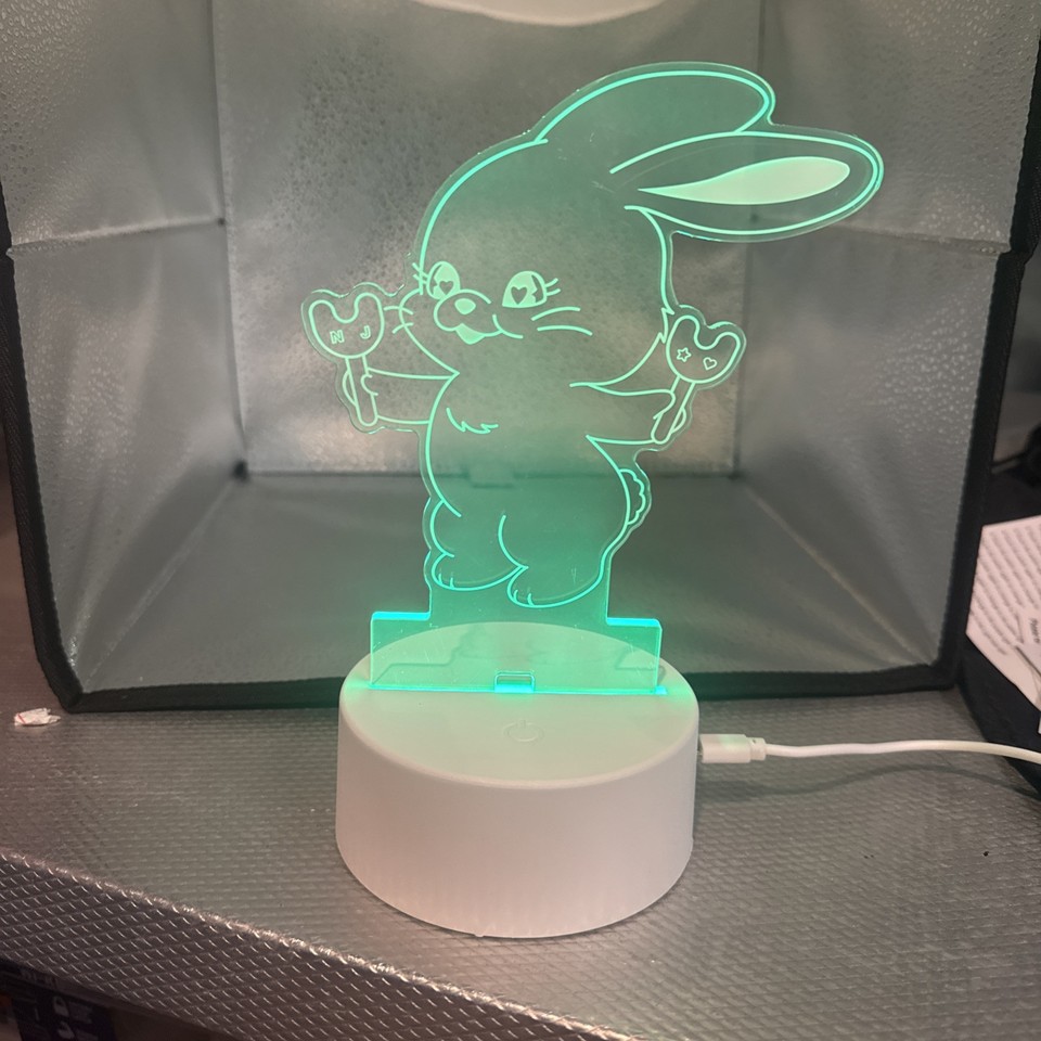 New Jeans KPop Bunny LED Light with Stand Green Light No Remote & USB ...