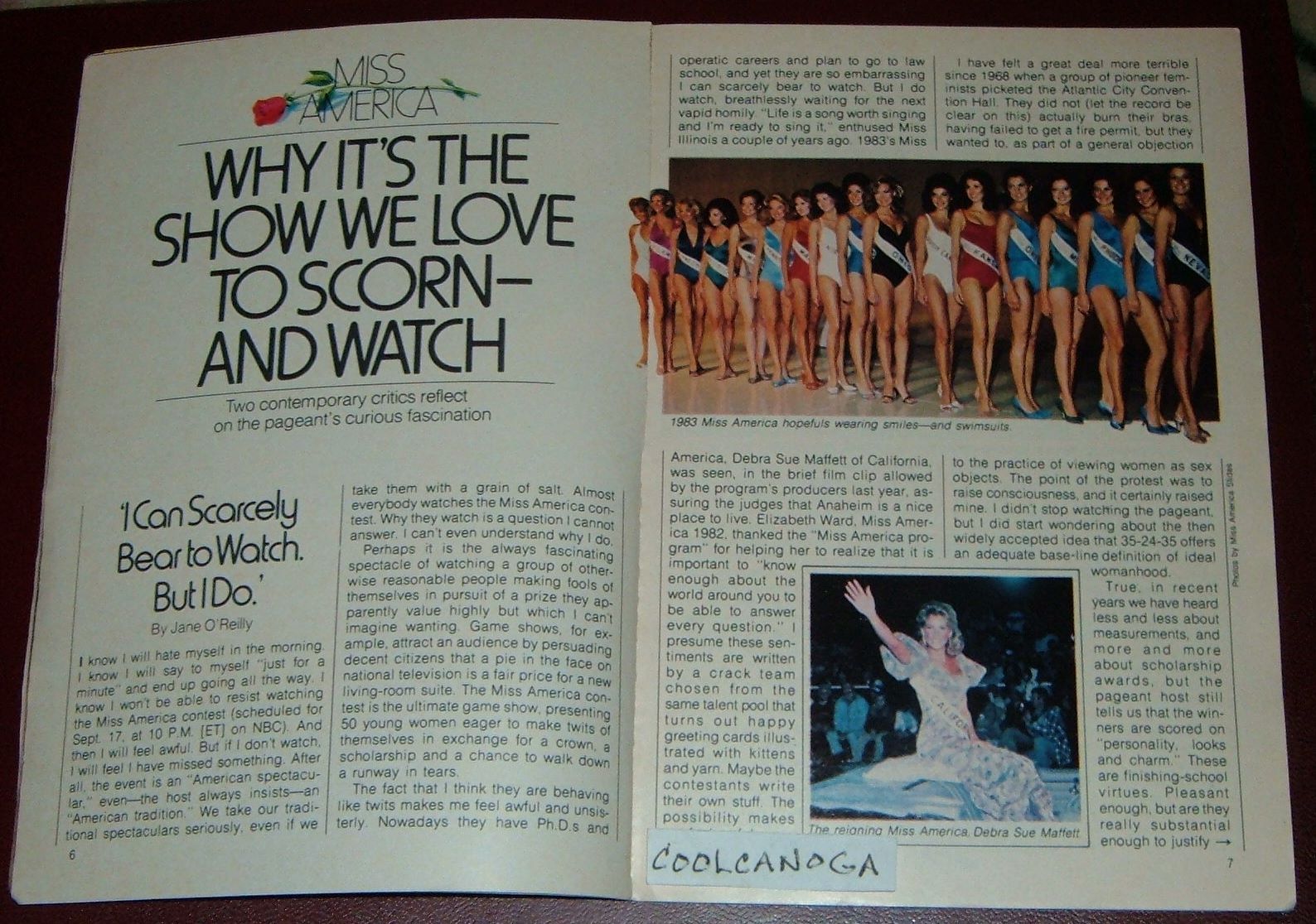 1983 TV ARTICLE ~ MISS AMERICA BEAUTY PAGEANT DEBRA SUE MAFFETT GLORIA ...