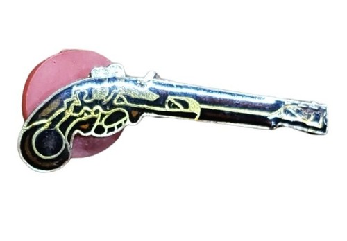 Gun Pin HatPin Vintage Enamel Lapel Bagpin 1987 Pistol Firearm ...