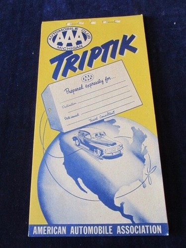 Vtg 1952 AAA Triptik Fort Worth Indiana to Lake City Florida Route Road ...