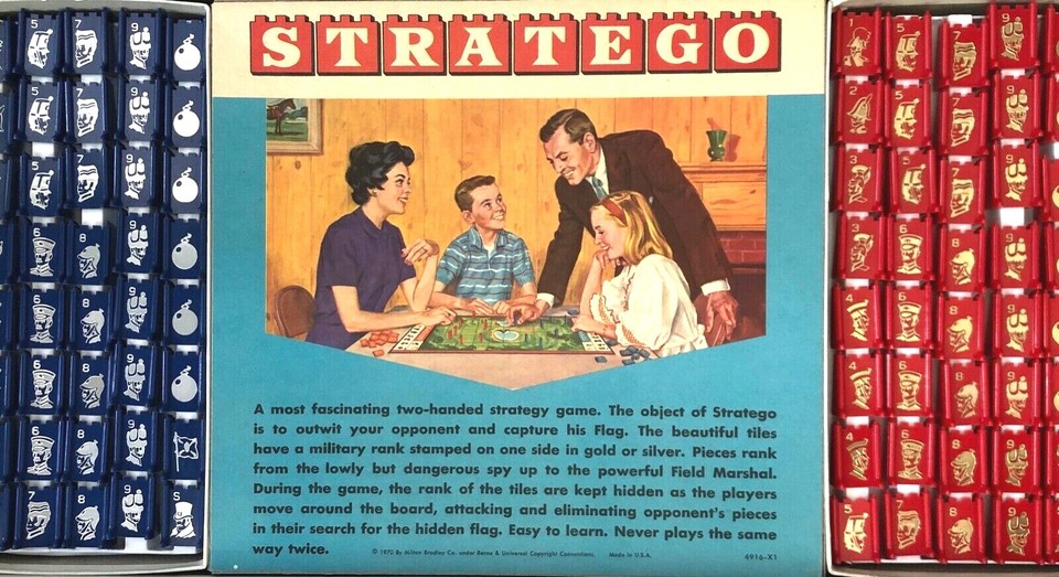 Stratego Vintage 1970 Individual Replacement Pieces - Red or Blue ...