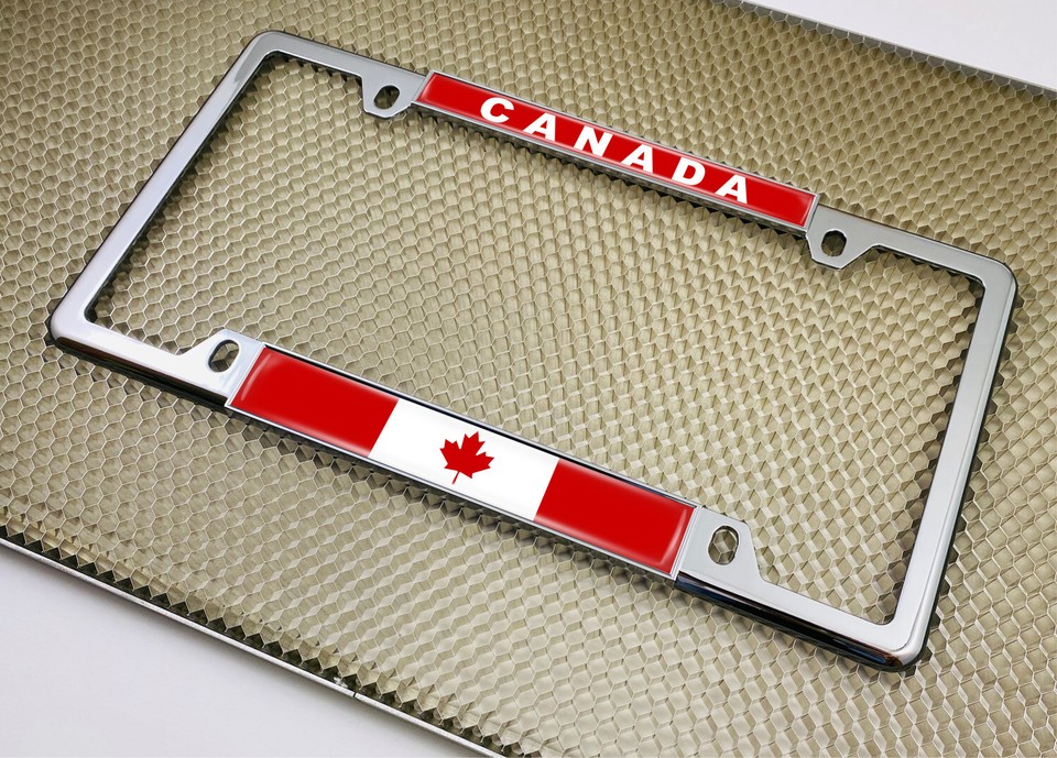 Car 4-hole Metal License Plate Frame - Canadian Flag | eBay