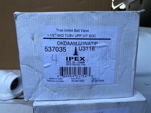 IPEX ENPURE TM 537035 U3116 VKD TRUE UNION BALL VALVE W/ VITON R SEALS ...