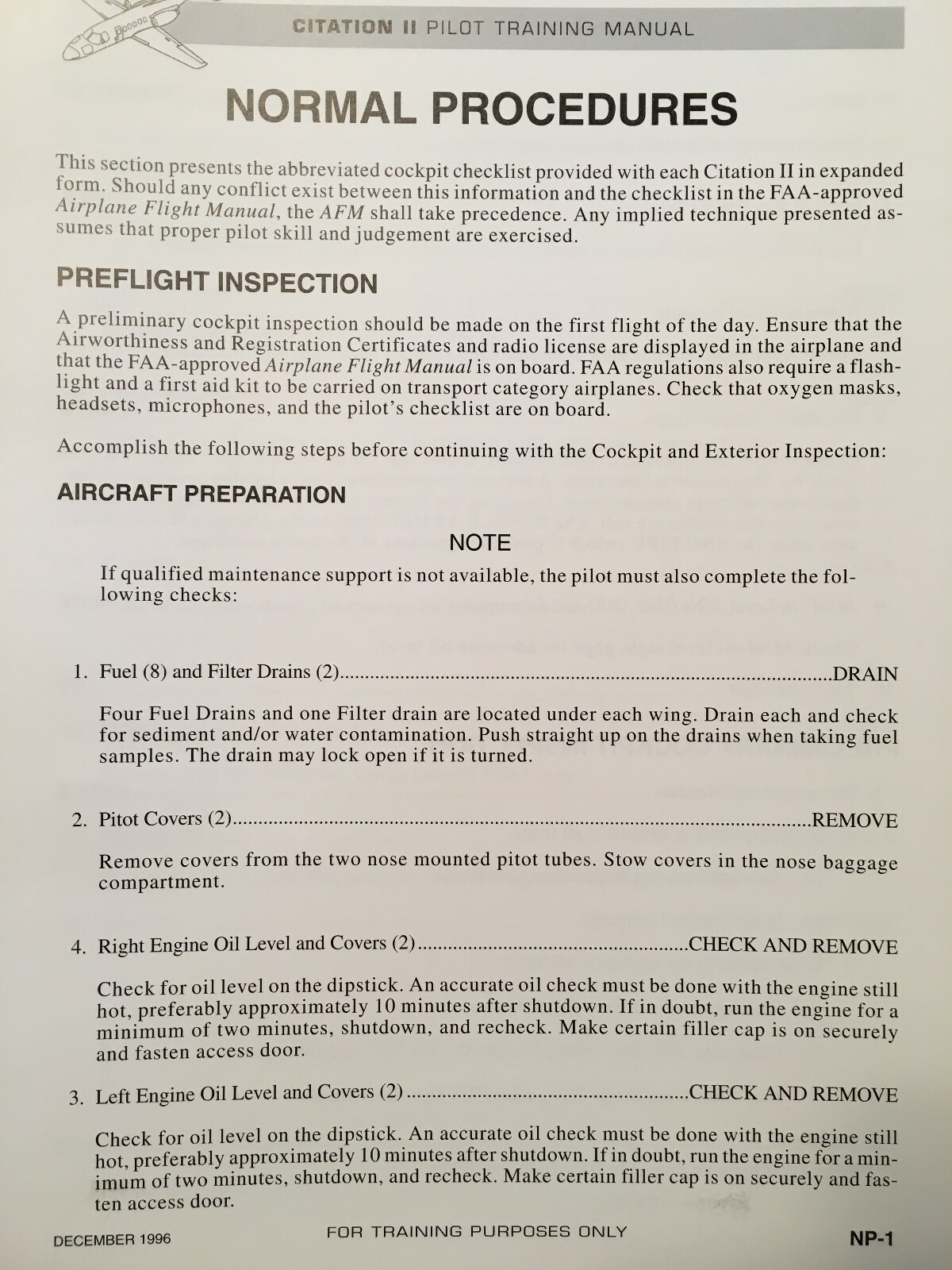 FlightSafety Citation II Pilot's Training Manual, Vol. 1 Operational ...