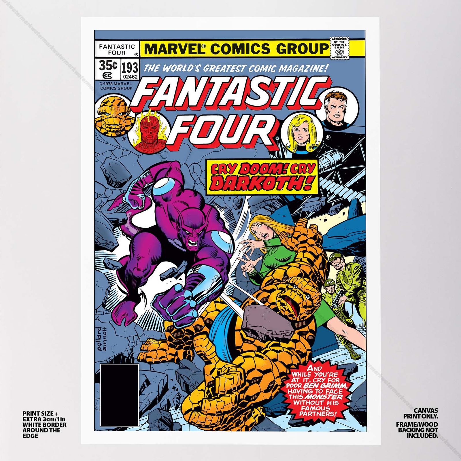 Fantastic Four #193 Poster Canvas F4 Marvel Comic Book Art Print | eBay