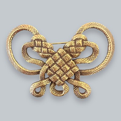 Vintage 1982 Metropolitan Museum Of Art MMA Braided Bow Gold Tone MMA ...