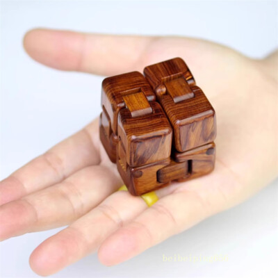 Infinite Flip Magic Cube Desert Ironwood 3D Deform Stress Relief Wooden ...