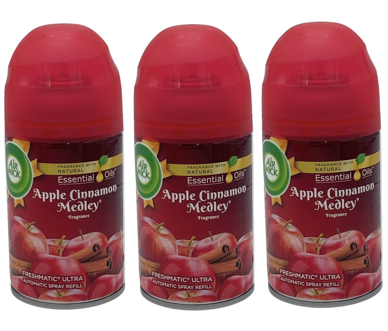 3 Pack Air Wick Apple Cinnamon Medley Automatic Spray Refill Freshmatic ...