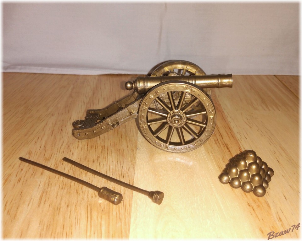 Revolutionary War Playset Diorama, Toy Plastic Cannon, 54mm Gold - Marx ...
