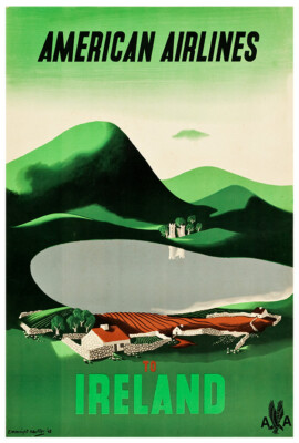American Airlines - Ireland - Vintage Airline Travel Poster | eBay