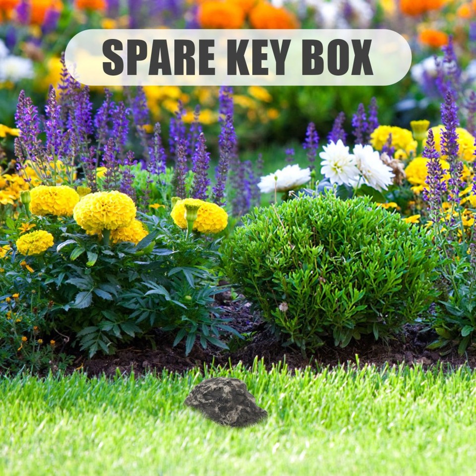 Stone Design Key Box Plastic Hidden Storage Case Artificial Stone Key ...