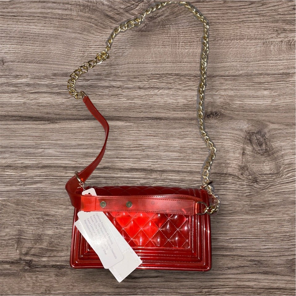 Le Miel Jelly Strawberry Red Gold Chain Purse/Shoulder Bag | eBay