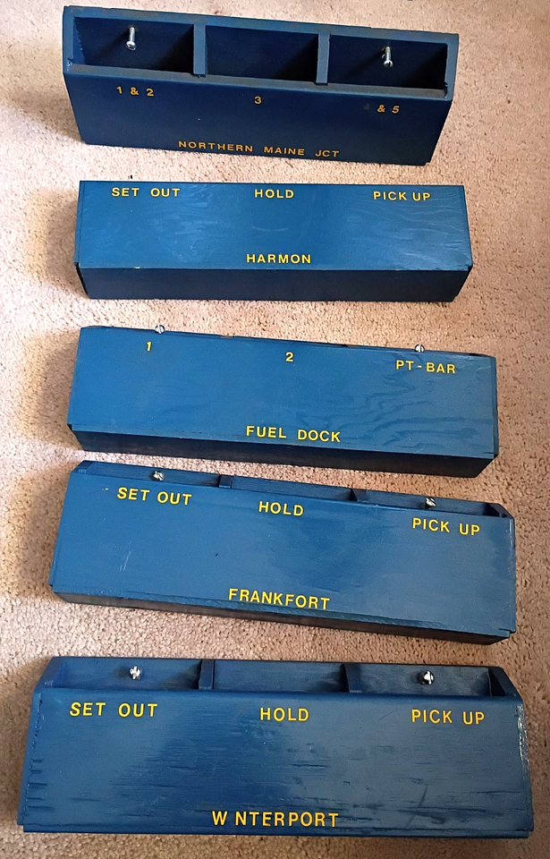 5 Vintage Model Railroad Waybill & Boxcar Card Holder Box Operations ...