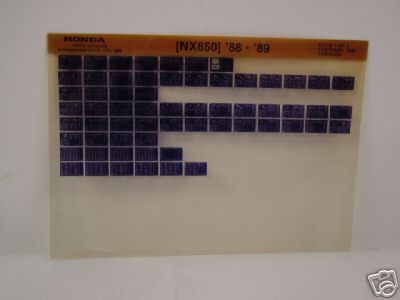 Honda Motorcycle Microfiche for NX650 1988 - 1989 | eBay