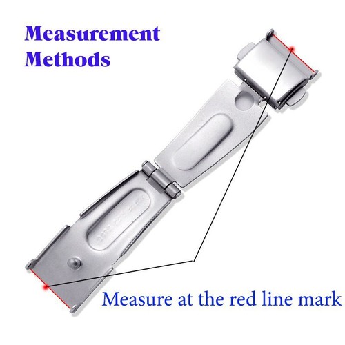 Metal Watchband Buckle Fold Deployment Clasp Double Click Push Button 9 ...