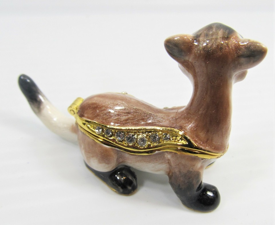 Ferret Mini Jeweled Pewter Trinket Box Wildlife Collectibles Home Decor ...