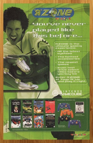2001 Toys R Us R Zone Print Ad/Poster Gamecube Smash Bros Pikmin Video ...