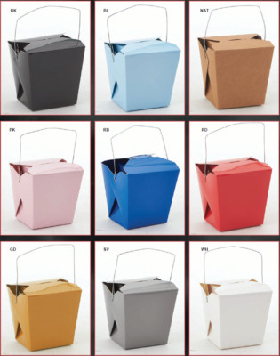 Paper Take Out Food Box Oriental Chinese Cube Square Rectangle Party ...