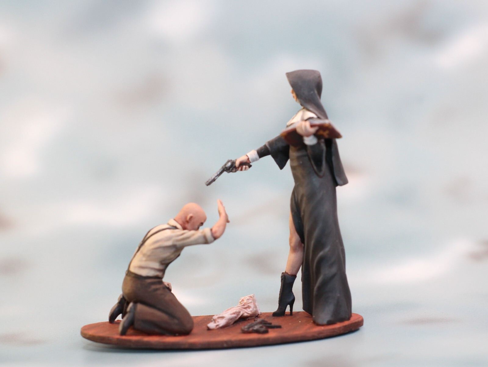 ⭐ Nun and sinner. Action Collectible Miniature 3D Figurine .54mm 1/32 ...