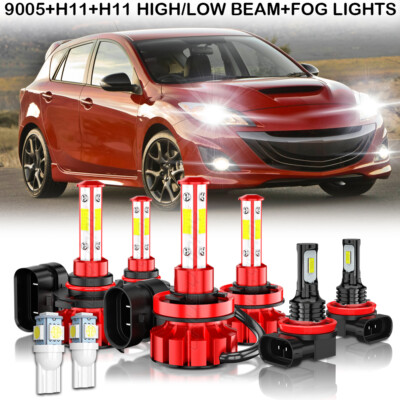 For MAZDA 3 2010 2011 2012 2013 -6x LED Headlight Bulbs High Low Beam ...