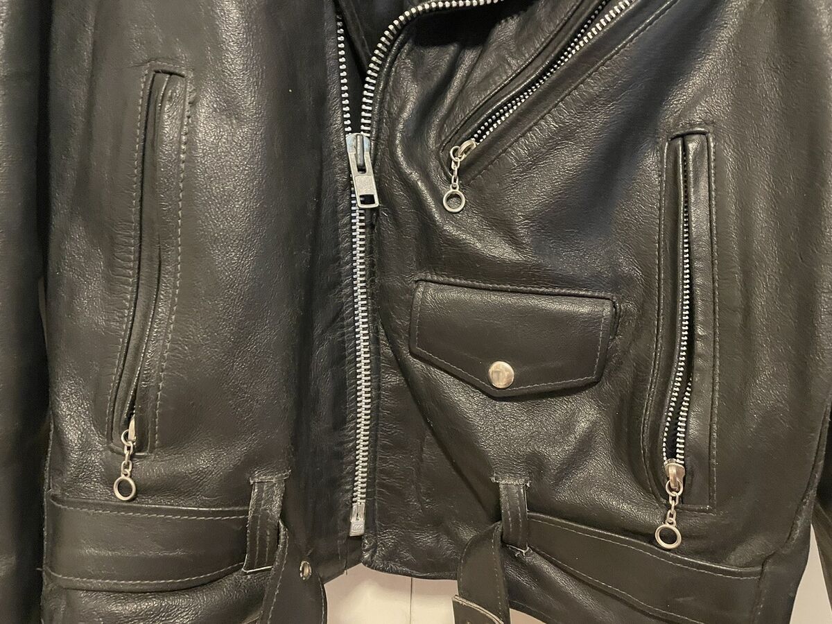 Vintage Leather Motorcycle Jacket Men's Excelled Brand Black Vintage Leather Motorcycle Jacket Men's Excelled Brand Black