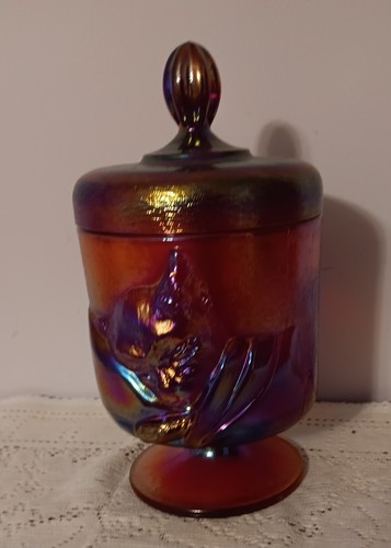 Chessie By Fenton Cat C&O R.R. Mascot Red Carnival Opalescent Covered ...