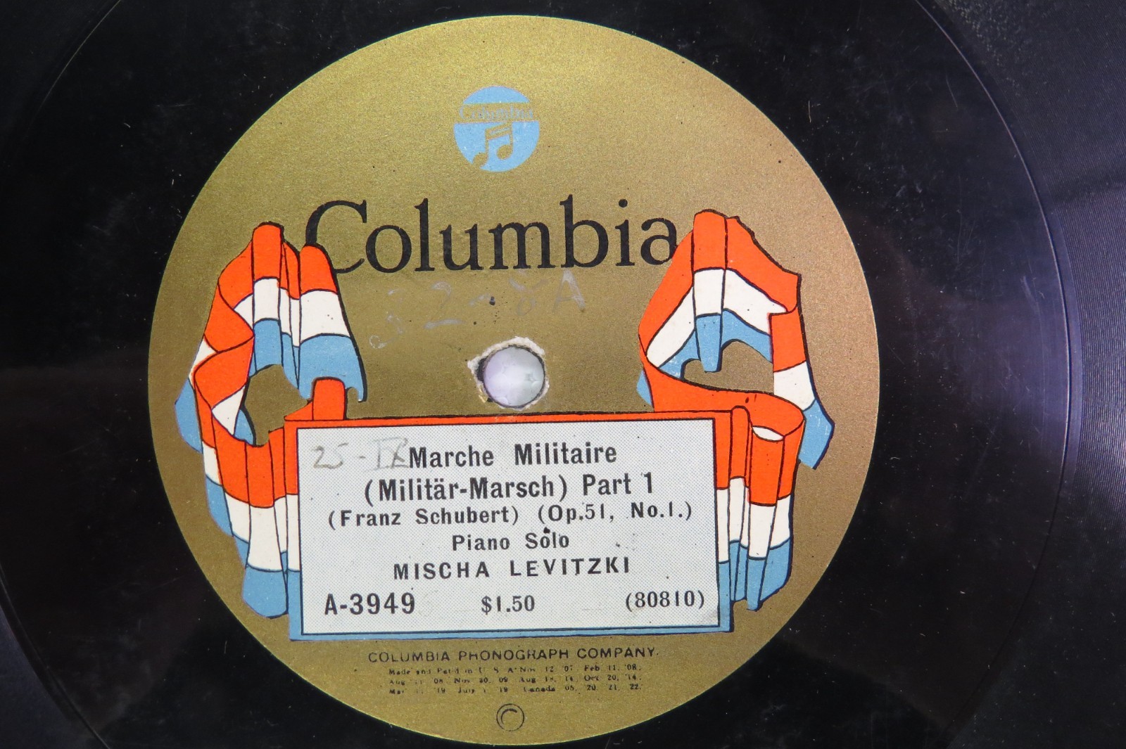 Mischa Levitzki - COLUMBIA A3949 - Marche Militaire Part 1 & 2 - Piano Solo | eBay
