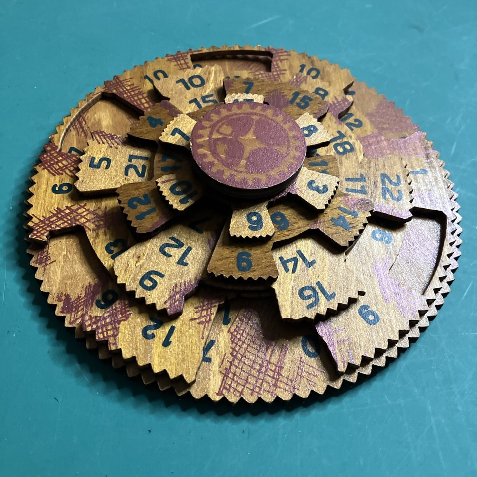 Vintage Wooden Greek Computer Math Dial Puzzle. Calculator/Educational ...
