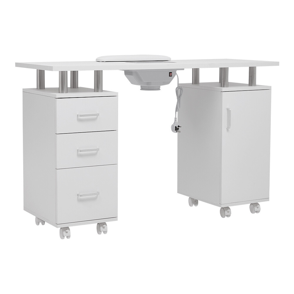 Large Storage Mobile Manicure Table Nail Art Technician Desk with Dust ...