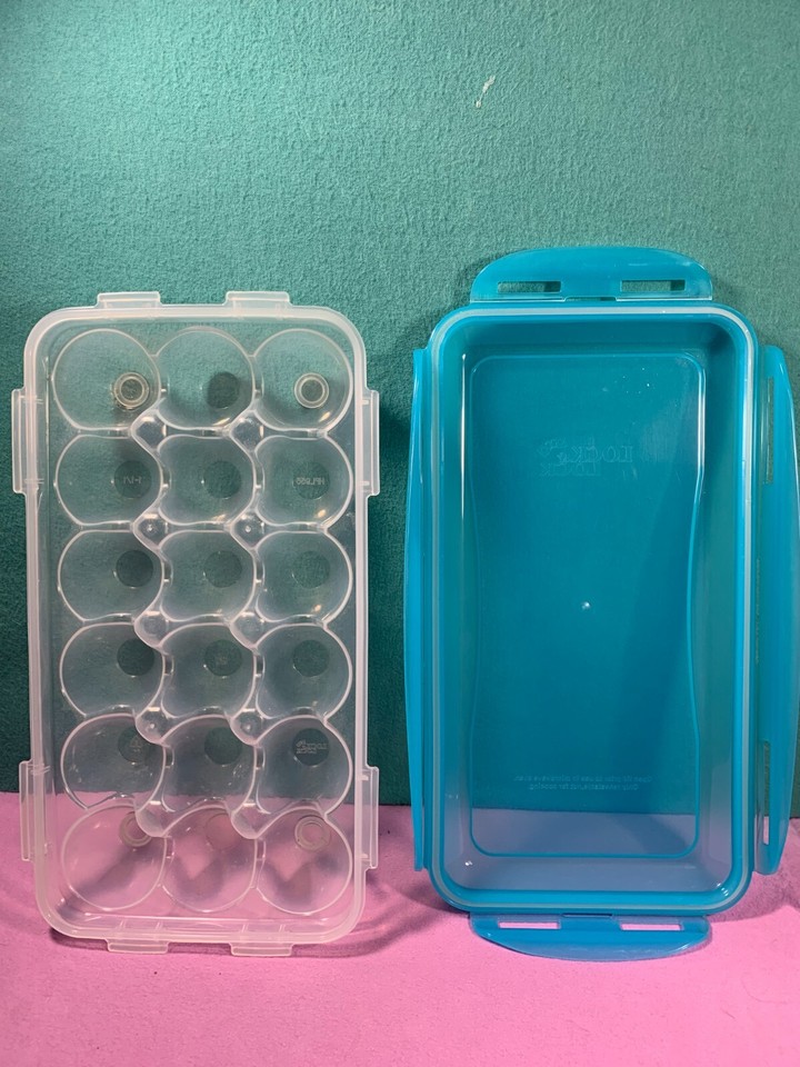 Lock & Lock Egg Storage Container 18 Eggs (Clear w/Light Blue Lid) | eBay