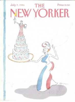 New Yorker magazine Cover Only July 7 1986 Blechman 4th of July Cake | eBay
