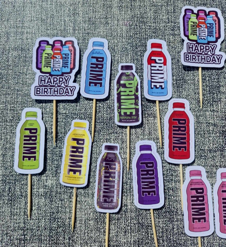 Prime Drinks Cupcake Toppers x 21 Cake Toppers Prime Birthday ...