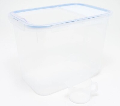 LocknLock 50-Cup (12.5 Qt) Rolling Bulk Storage Container, Scoop, CLEAR ...