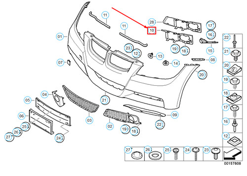 BMW 3 E90 M SPORT FRONT RIGHT FOG LIGHT SUPPORT HOLDER 51117906498 NO🇺🇸 ...