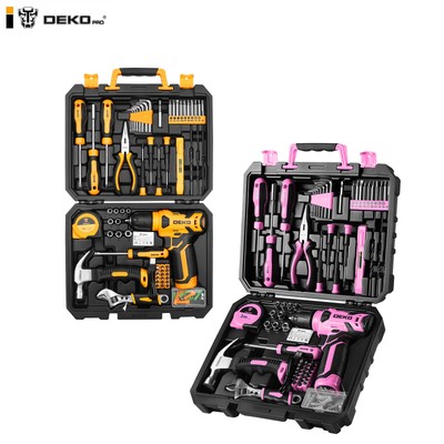 DEKOPRO 126 Pcs Househould DIY Tool Set Mixed Tool Kit & Cordless ...