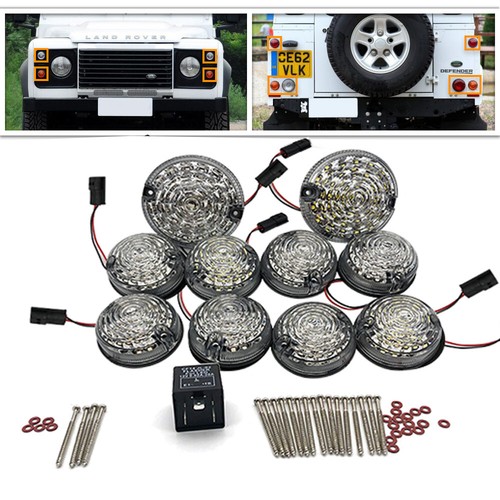10x Complete LED Light Upgrade Kit Lamp For Land Rover Defender 1990 ...