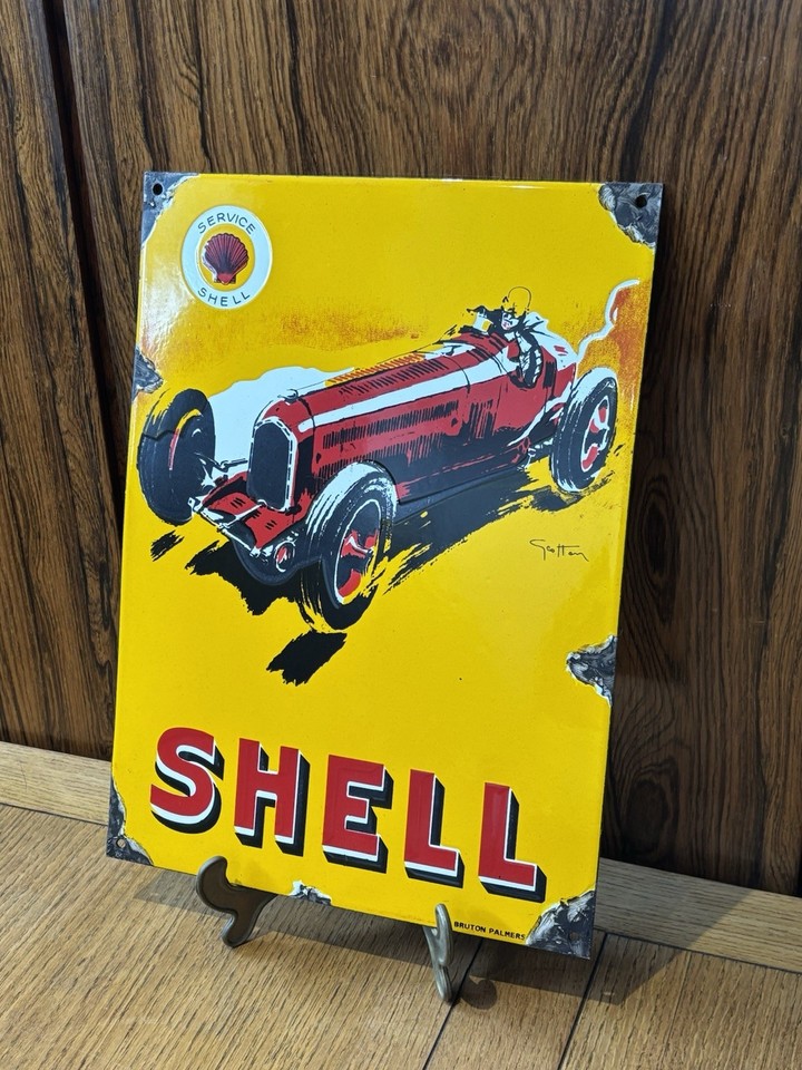 Shell Garage Advertising Enamel Sign. Great Look. | eBay UK