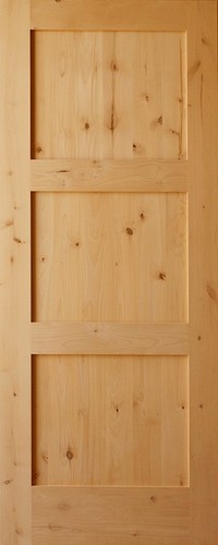 Knotty Alder 3 Panel Equal Flat Shaker Stain Grade Solid Core Interior ...