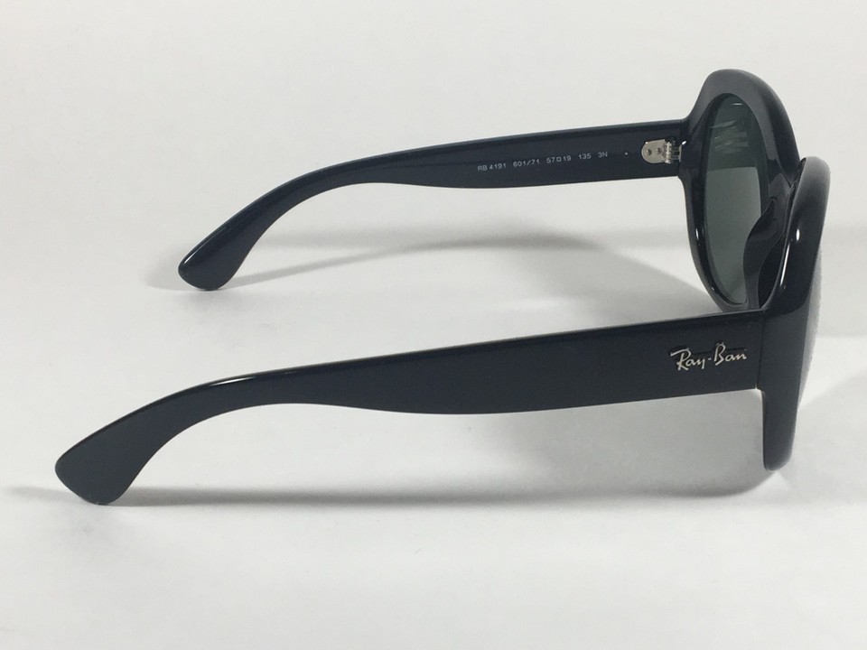 Ray-Ban RB4191 601/71 Highstreet Round Sunglasses Black Gloss Nylon ...