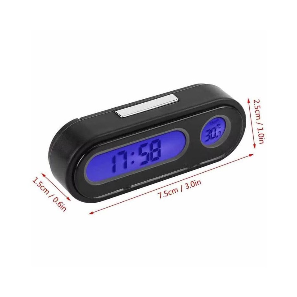 Car Electronic Clock Luminous Thermometer LED Digital Display Dashboard ...