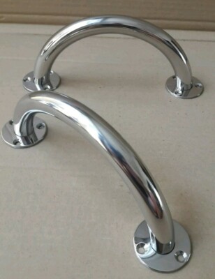 Pair of stainless steel 200mm marine grade 316 boat grab rails/handles ...