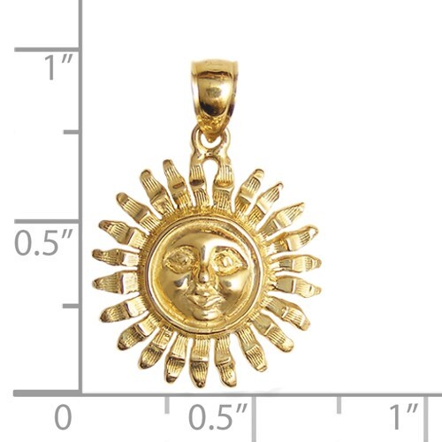 New 14k Yellow Gold Sun Pendant | eBay