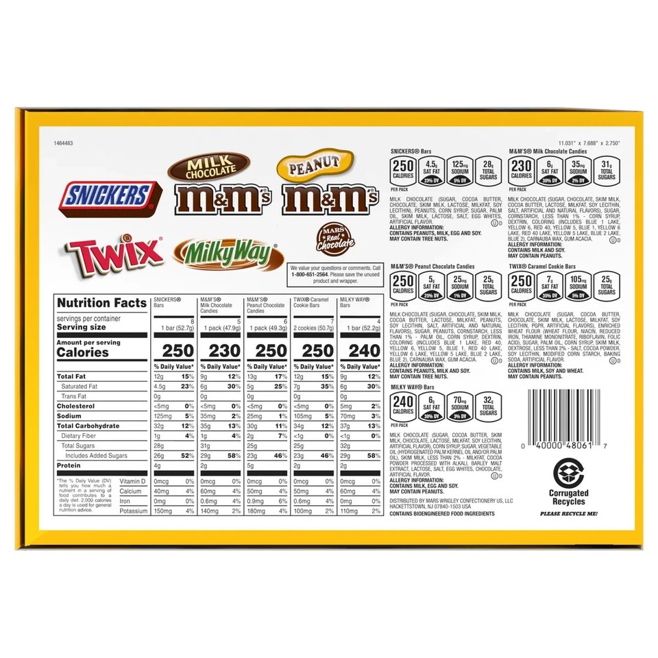 M&M's, Snickers and More Chocolate Candy Bars, Variety Pack, 30-count ...