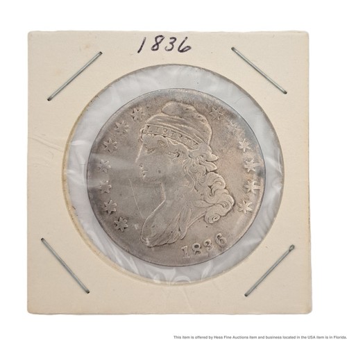 1836 Capped Bust 50c Silver Half Dollar US American Coin Spectacular ...