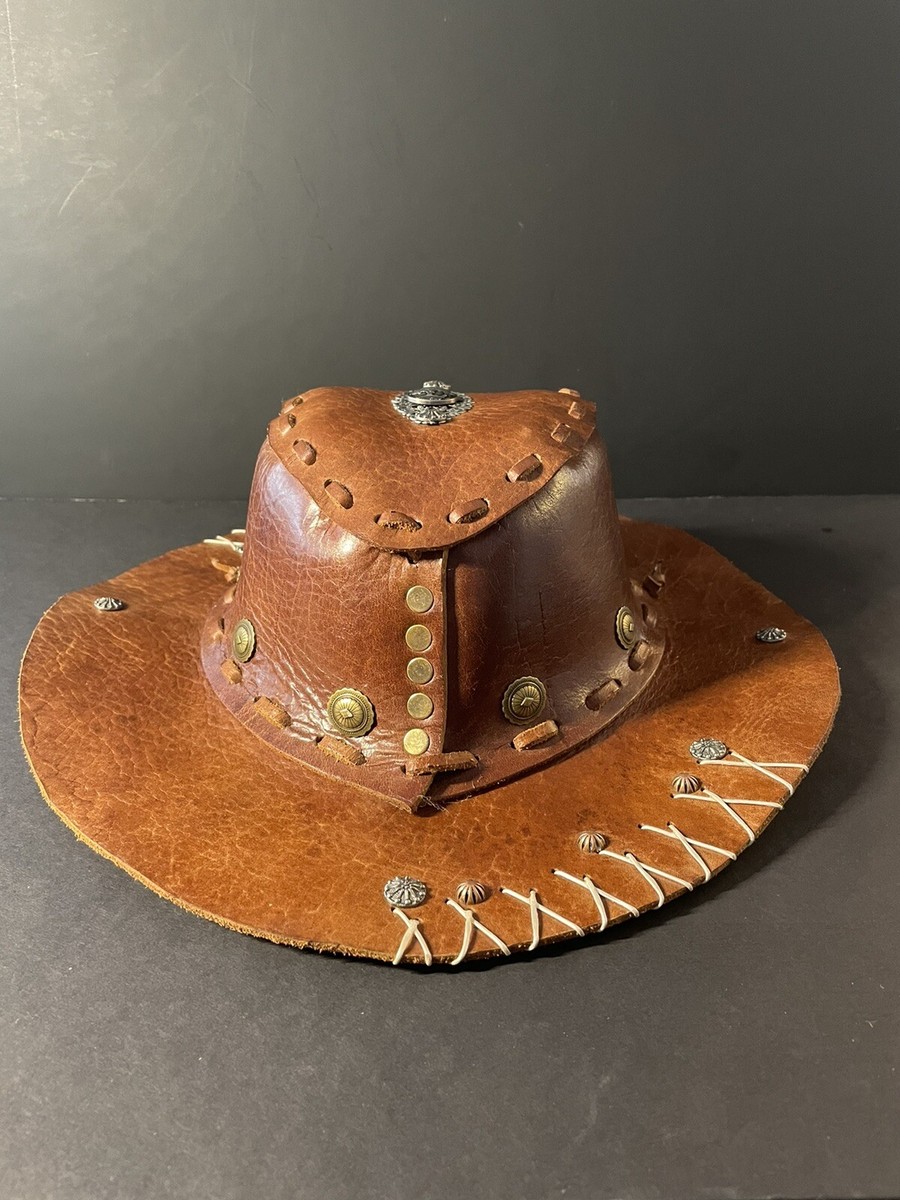 Leather Hippie Hats 100% Hemp Hippie Handmade Mushroom Print Bohemian