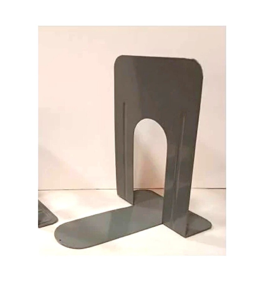 Pair of Heavy Duty Metal Bookends Large Book End Stand Support For ...
