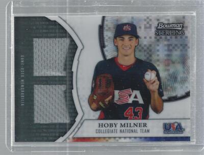 Hoby Milner 2011 Bowman Sterling USA Baseball Dual Team USA Jersey ...