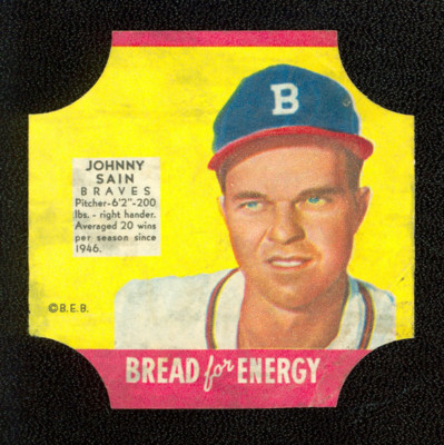 1951 Fischer's Bread End Labels "Bread for Energy" baseball series ...