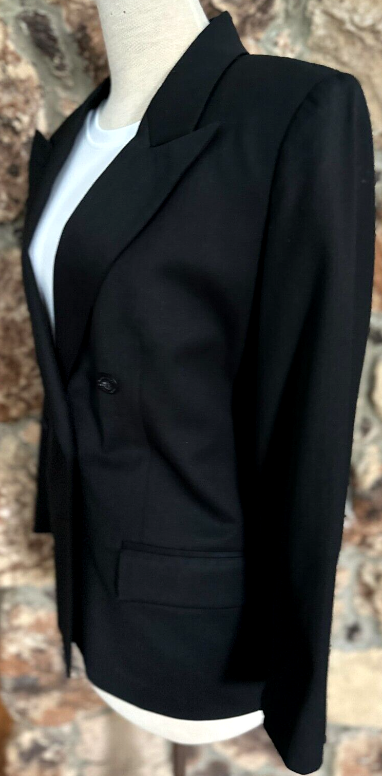 AUSTIN REED WOMENS BEAUTIFUL BLACK FINE WORSTED WOOL DOUBLE BREASTED ...