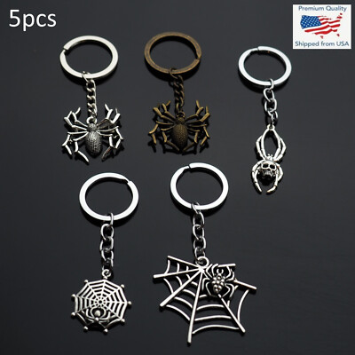 5pcs Lot Spider Keychains Halloween Web Goodie Bag Treasure Box Gifts ...